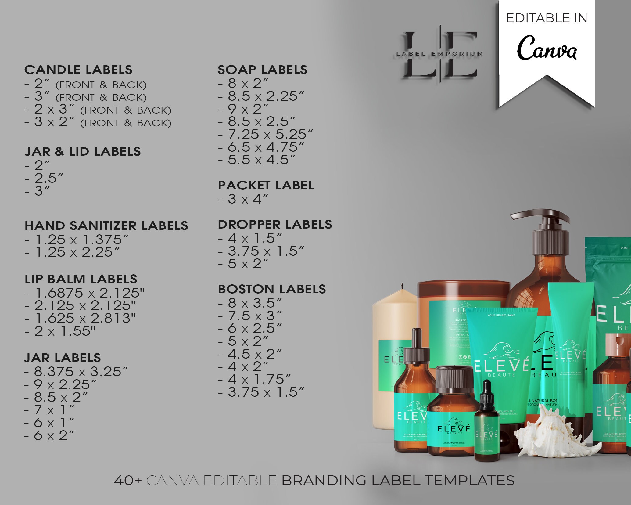 Editable Body Product Labels Bundle Skincare Labels Cosmetic Labels ...