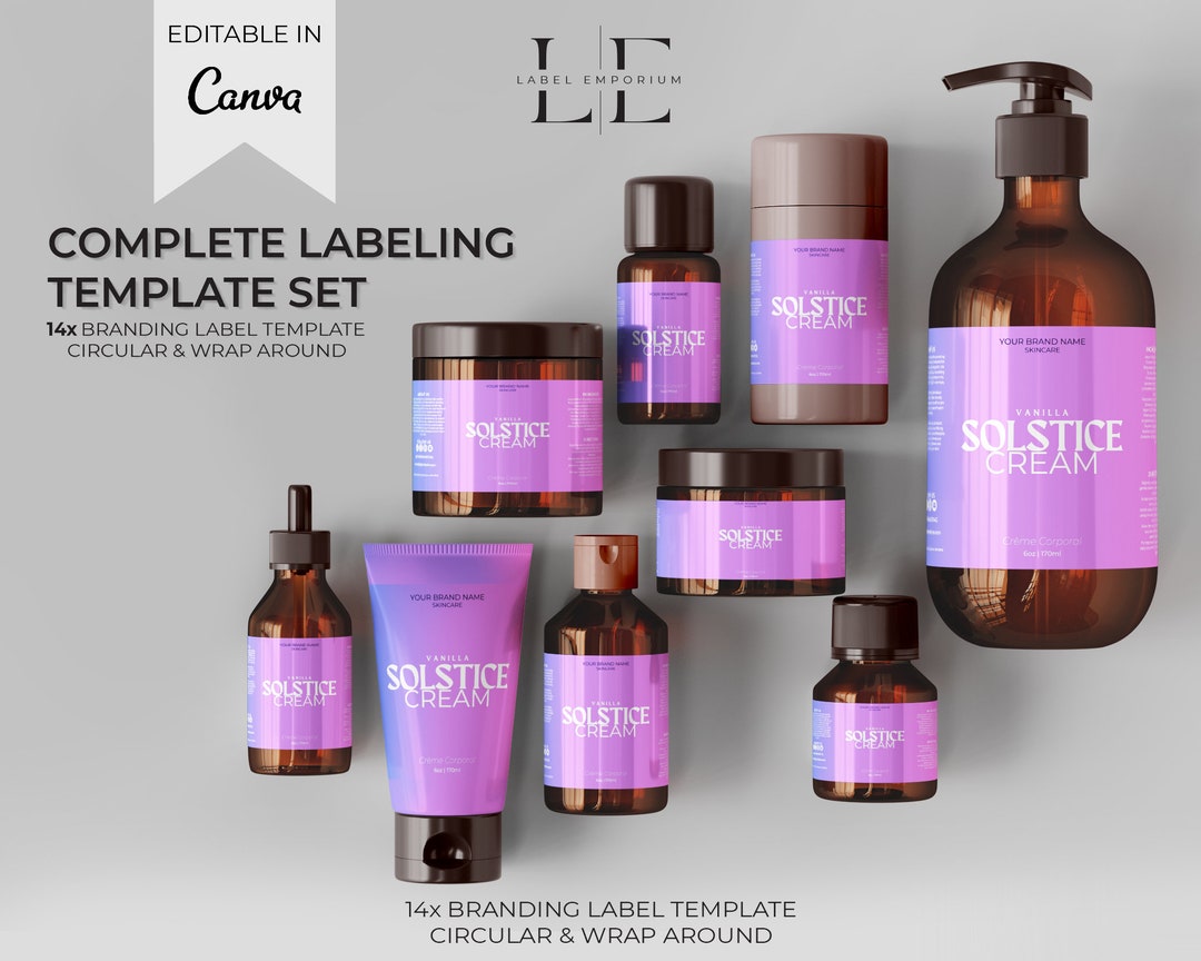 Customizable Skincare Label Template, Body Products Labels, Printable ...