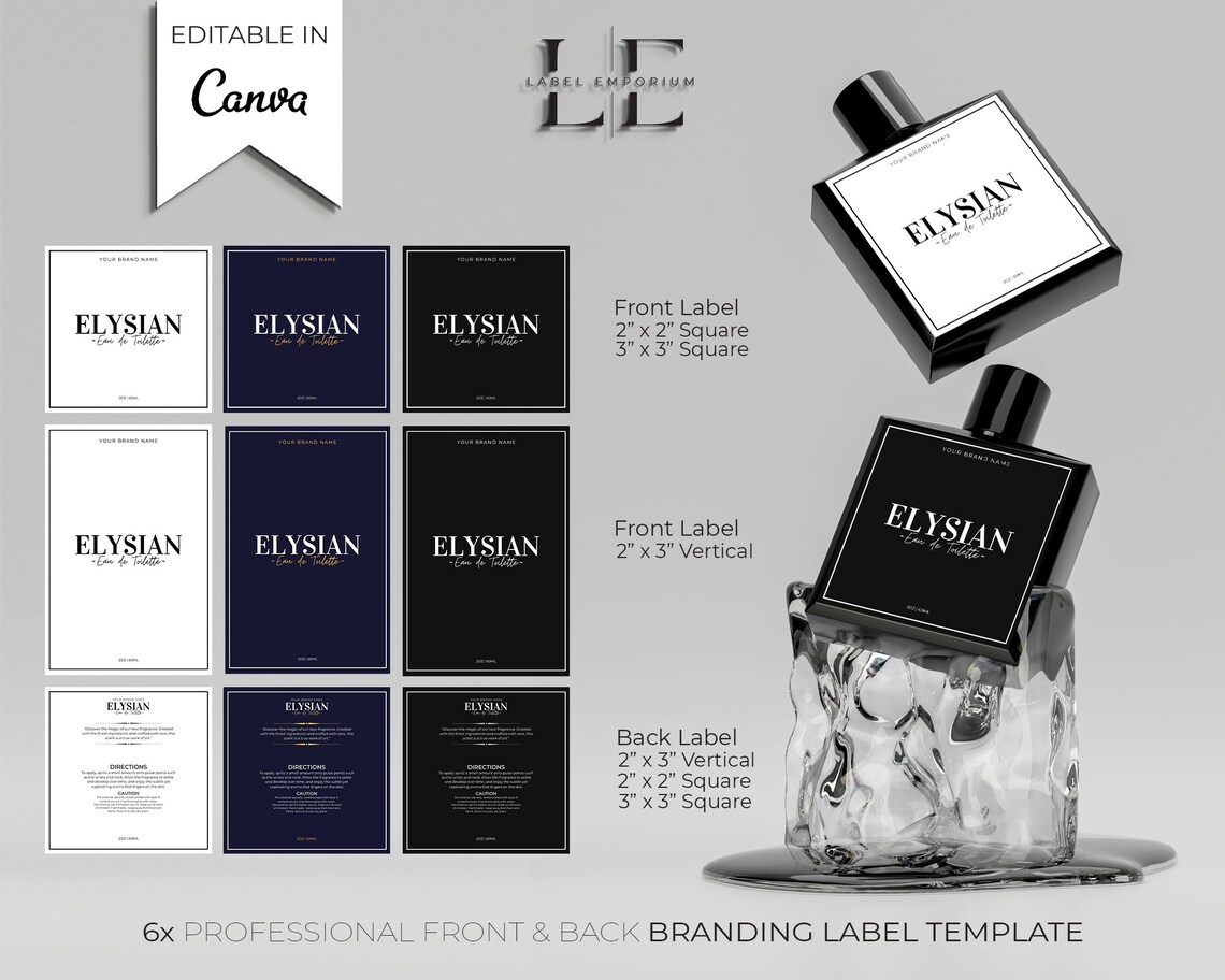 Custom Perfume Label Design, Editable Perfume Label Template, Perfume ...