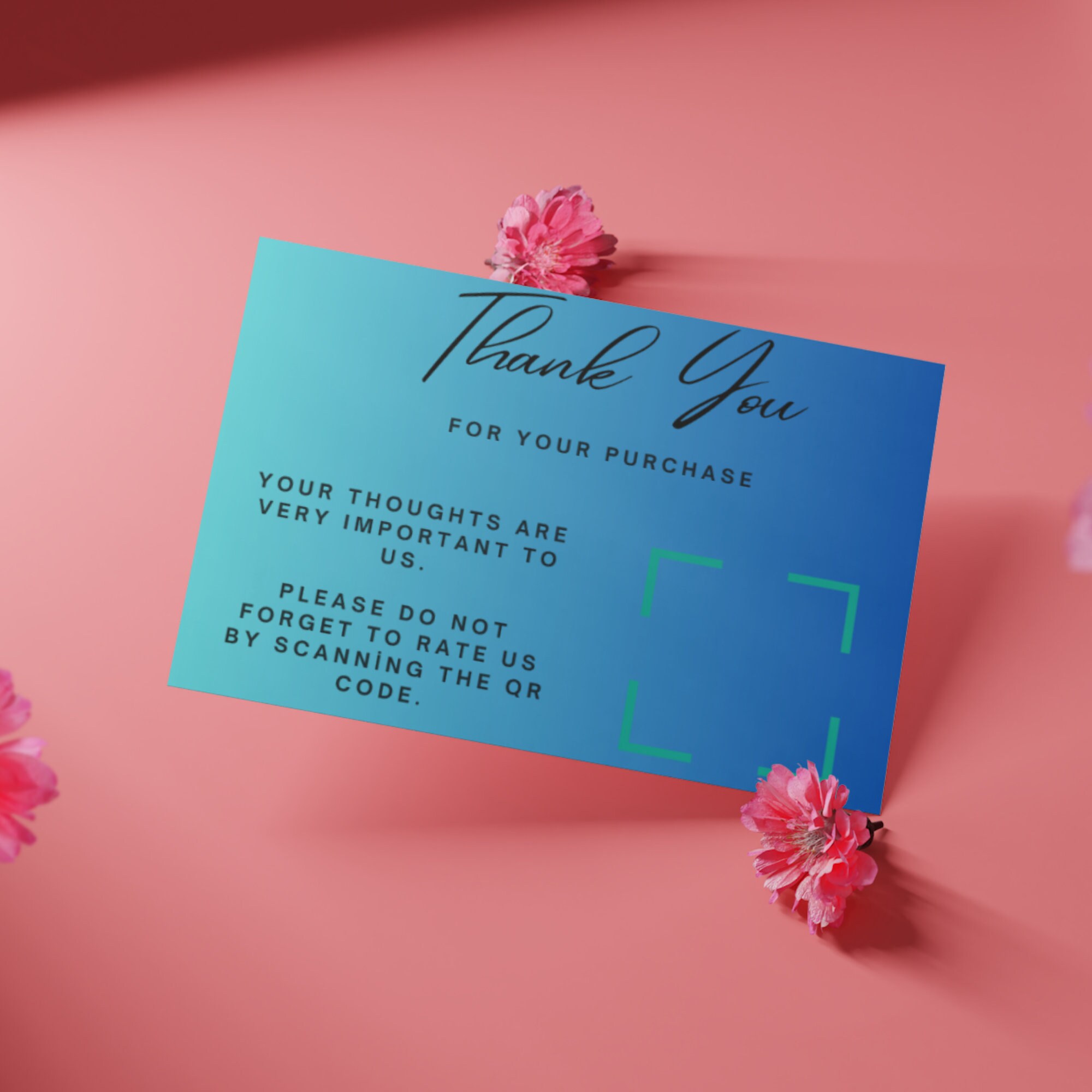 Thank You Card Template, Printable Editable in Canva QR Code Feedback ...