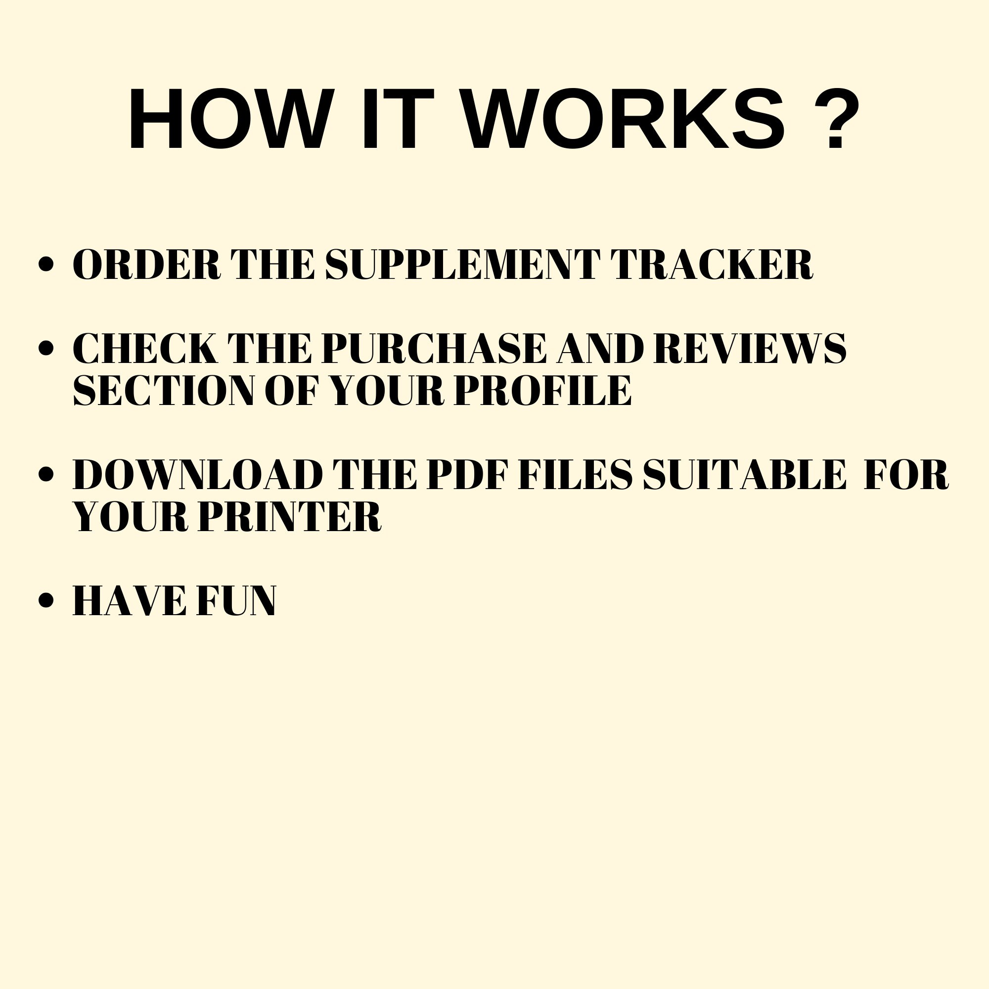 Printable Supplement Tracker | Digital Download | Printable Medication ...