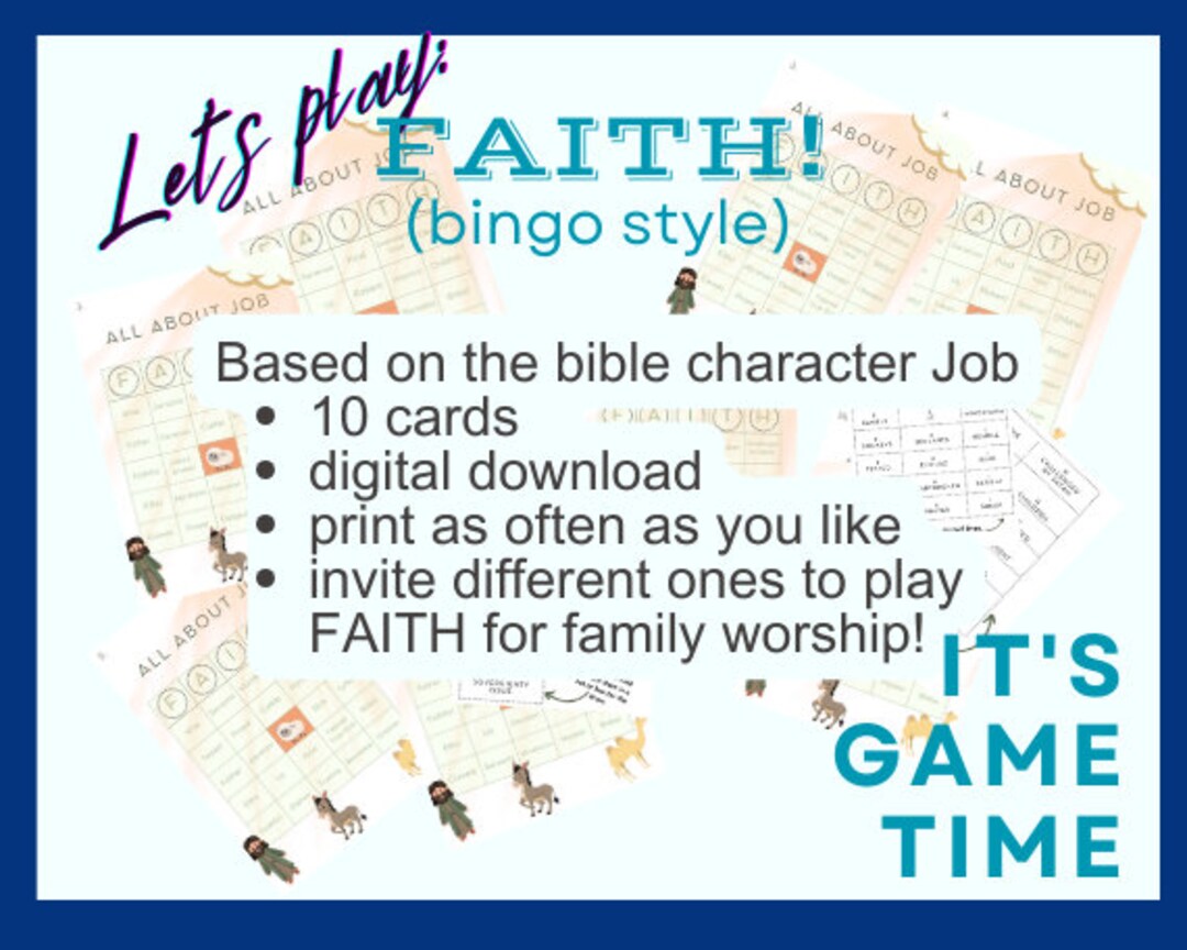 JW Family Game Bible Character Bingo Family Worship Game JW - Etsy