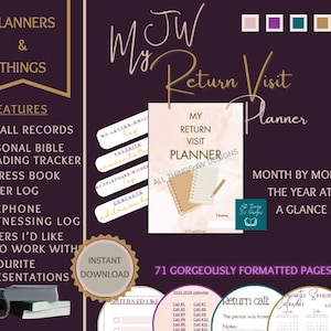 JW Ministry Return Visit Book /planner Fully Hyperlinked/detailed RV ...
