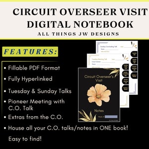 Circuit Overseer Digital Notebook Fillable Fully Hyperlinked PDF C.O ...