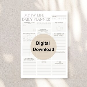 JW Printable Daily Planner AND 2024 Goal Tracker Bundle /productivity ...