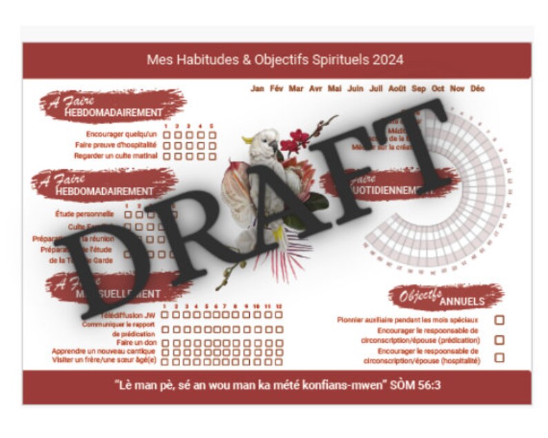 Habitudes & Objectifs Spirituels 2024 Demande Spéciale - Etsy