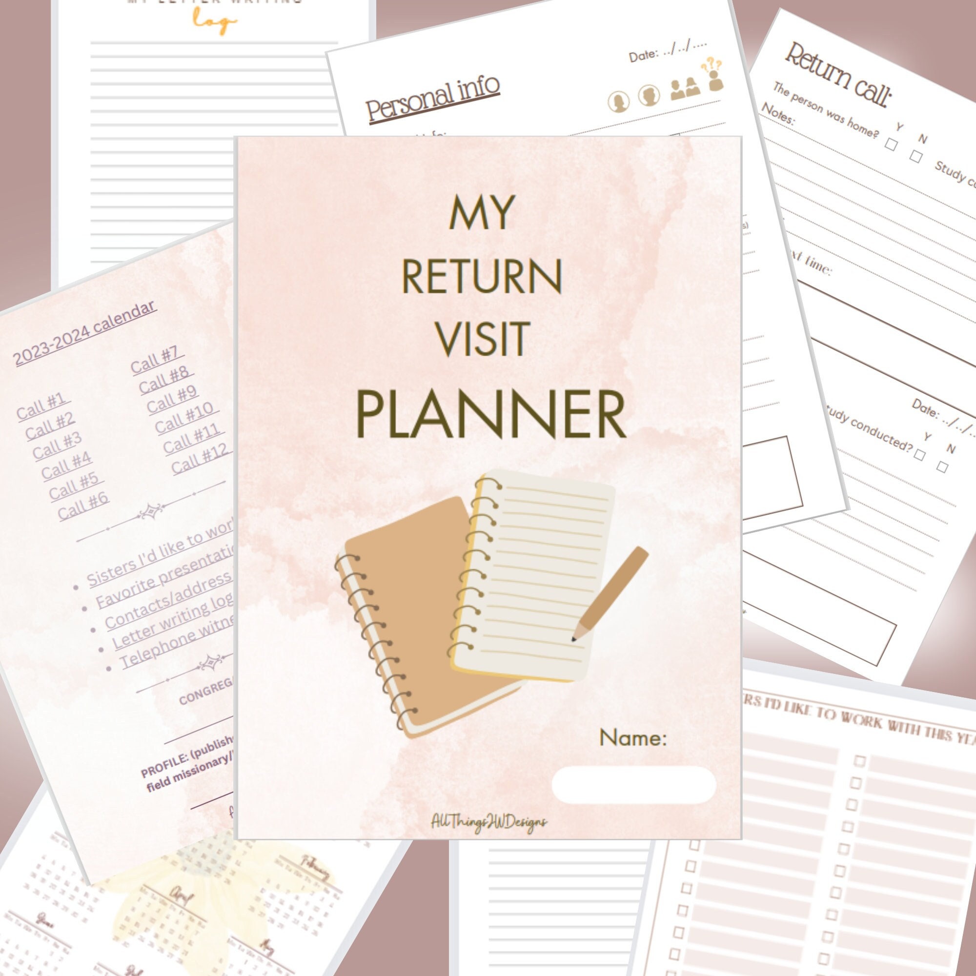 JW Ministry Return Visit Book /planner Fully Hyperlinked/detailed RV ...
