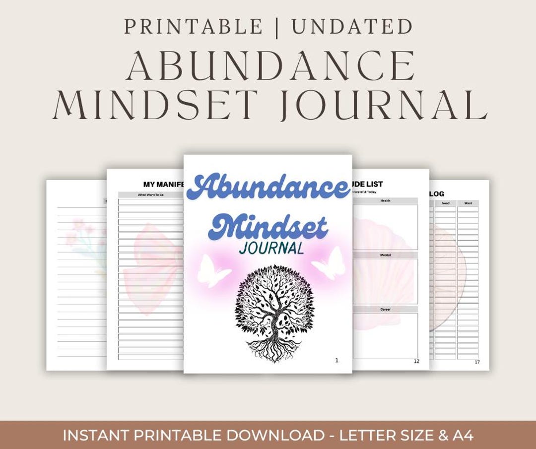 Abundance Mindset Digital Planner Manifestation and Gratitude Journal ...