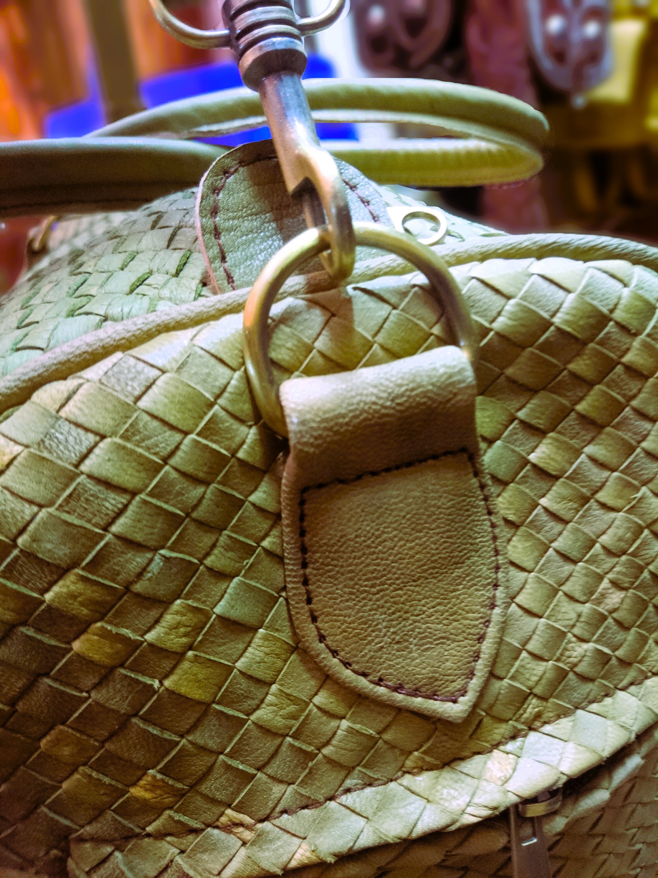 DUFFEL Bag Luxurious Full LIGHT GREEN- Grain Leather Gym Bag - Moroccan ...