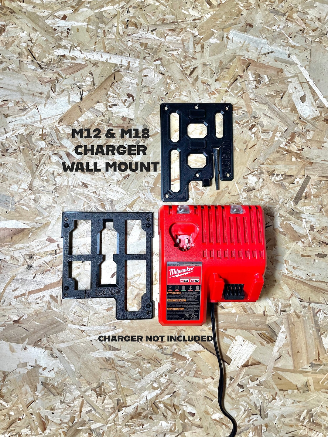 Detachable Wall Mount for Milwaukee M12/M18 Charger (48-59-1812 / 48-59 ...