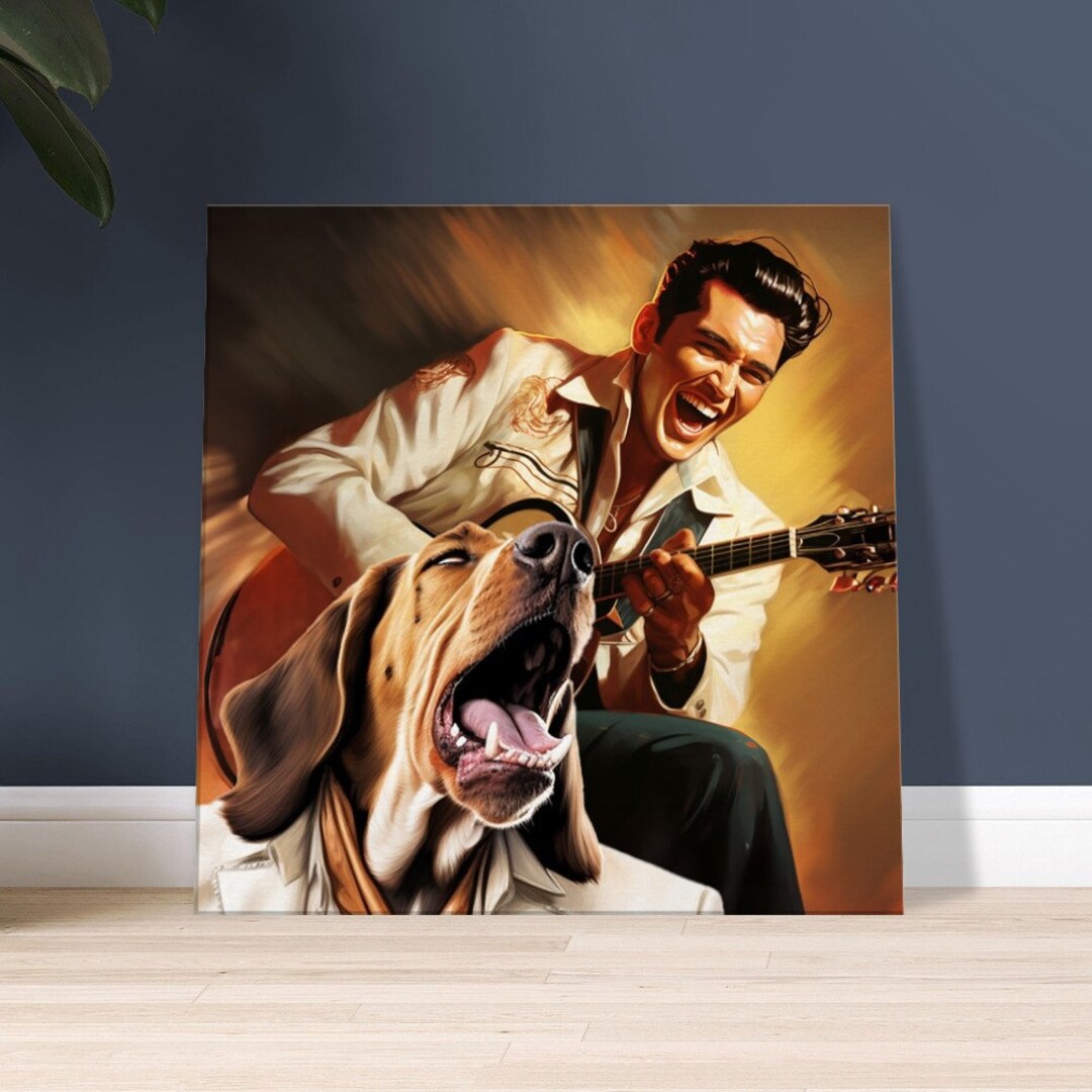 Elvis Canvas Nothing but a Hound Dog, Elvis Presley, Funny Wall Art ...