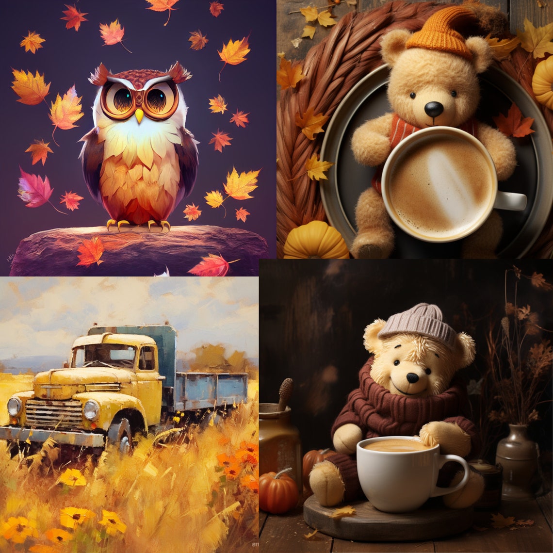 285 Fall & Halloween Images Bundle! Canva Template, PDF, Nature ...