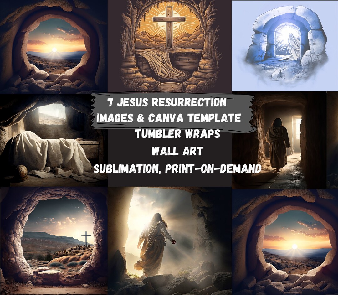 7 - Jesus Resurrection Tumbler Wraps, Wall Art, PNG, Digital Download ...