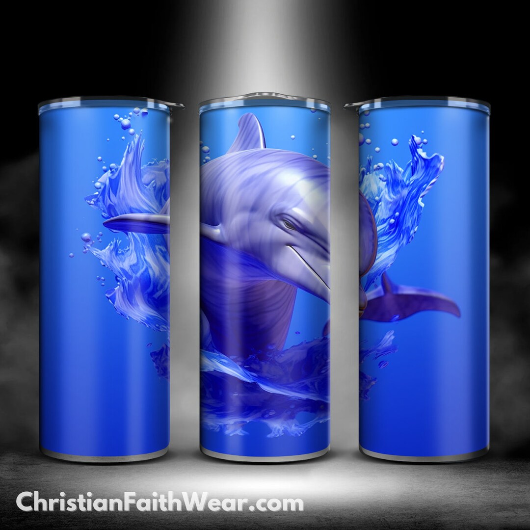 7 - 20oz Dolphin Tumbler Wraps, 3D Dolphin Skinny Tumbler, Sublimation ...