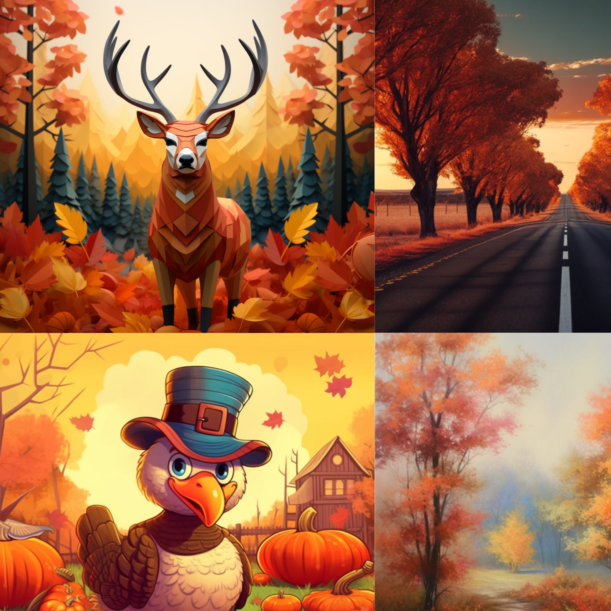 285 Fall & Halloween Images Bundle! Canva Template, PDF, Nature ...