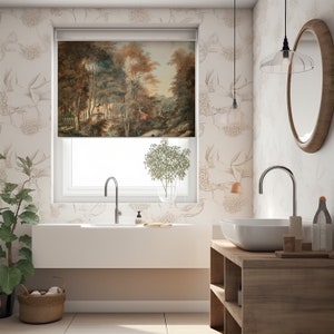 Landscape Custom Size Curtains Boho, Scenic Window Roller Shades for ...