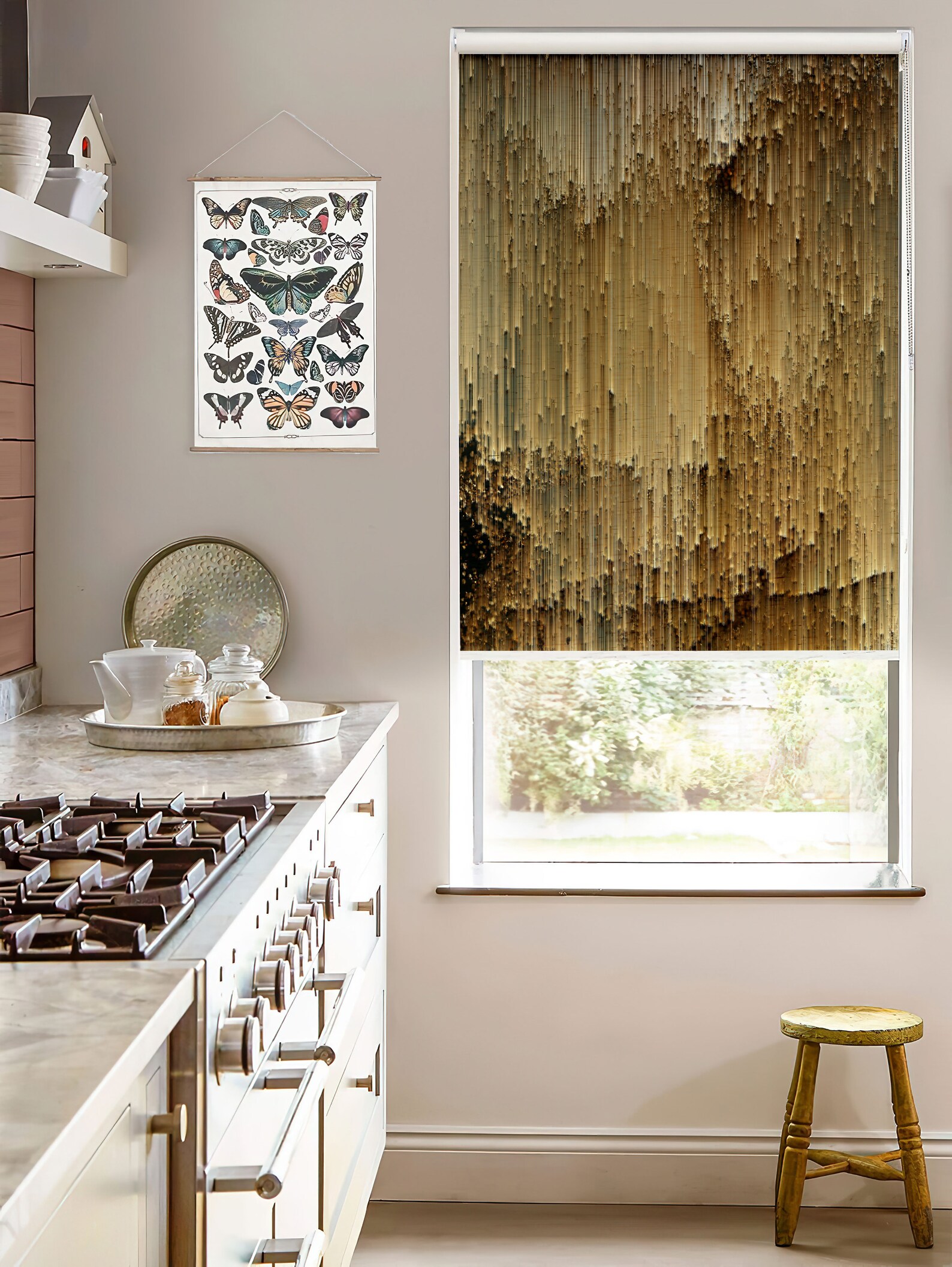 Scratched Gold Shades for Windows, Luxury Window Curtains, Window ...