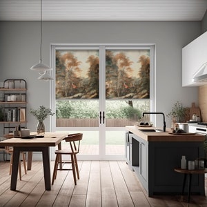 Landscape Custom Size Curtains Boho, Scenic Window Roller Shades for ...