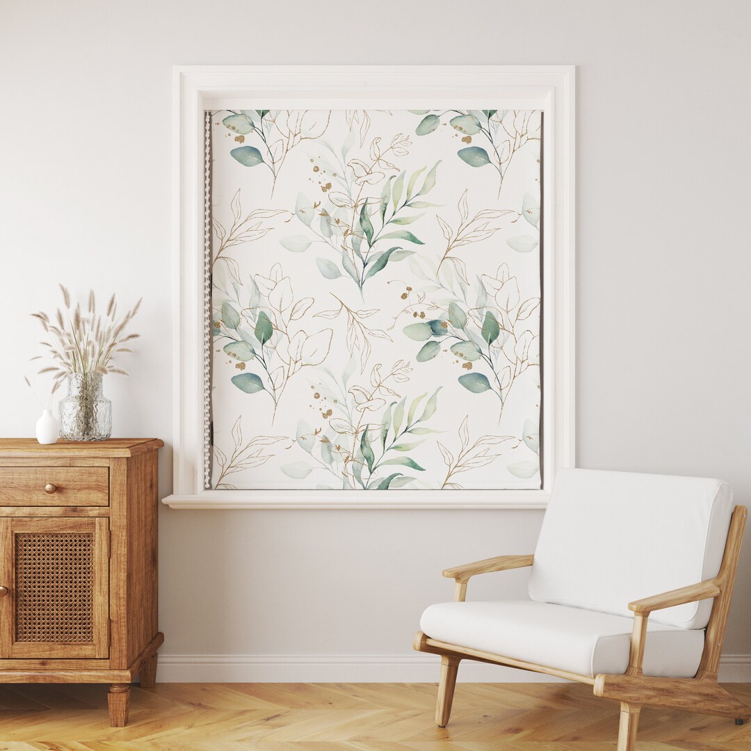 Green Window Curtain, Roller Shades for Windows, Blackout Roller Blinds ...