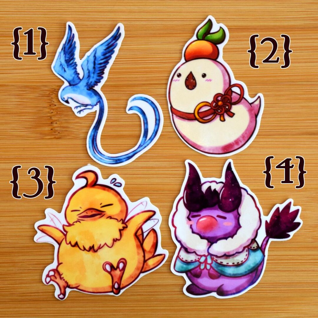 FFXIV Minion Stickers - Watercolor Set I: Starbird, Tsuchinoko, Fat ...
