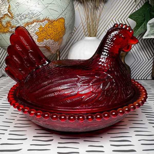 Vintage Red Glass - Etsy