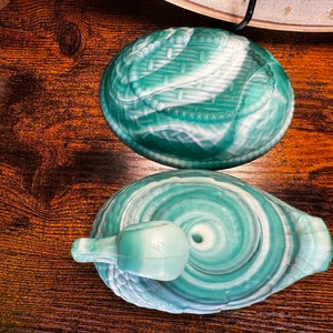 Rare MCM Vintage Imperial Glass Slag Swirl Marble Jade Green Satin ...
