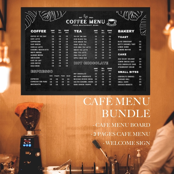 Cafe Menu Board - Etsy