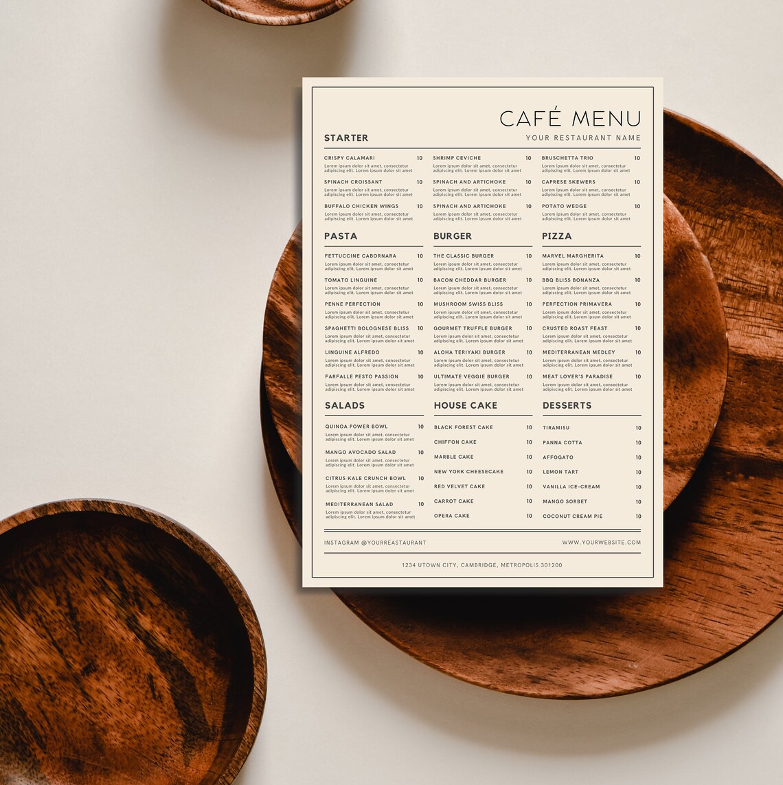 Cafe Menu Template Bundle, Minimalist Cafe Menu Template, Minimal ...