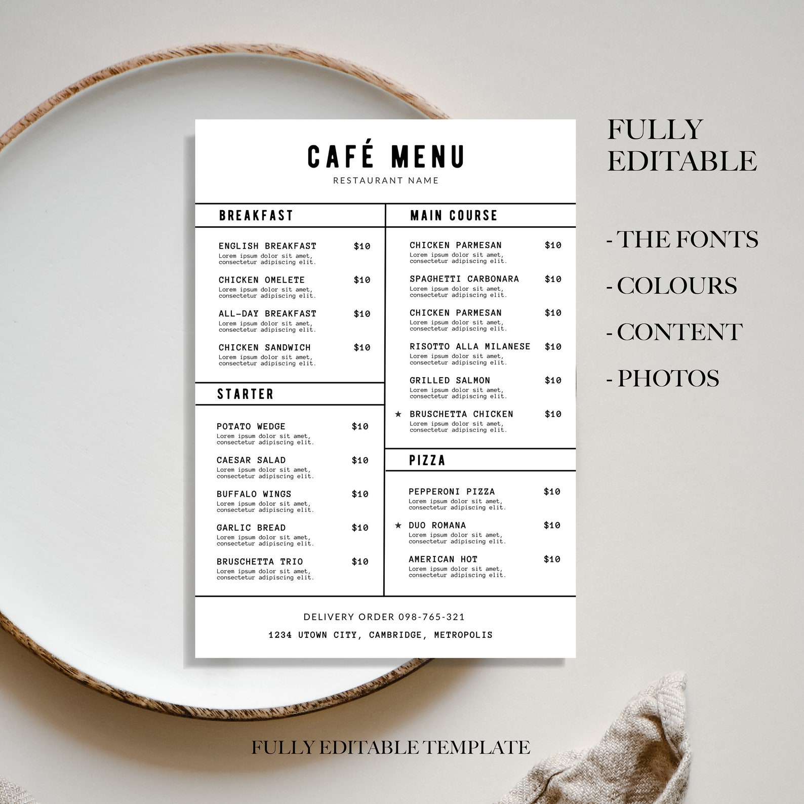 Cafe Menu Template Bundle, Minimalist Cafe Menu Template, Coffee Menu ...