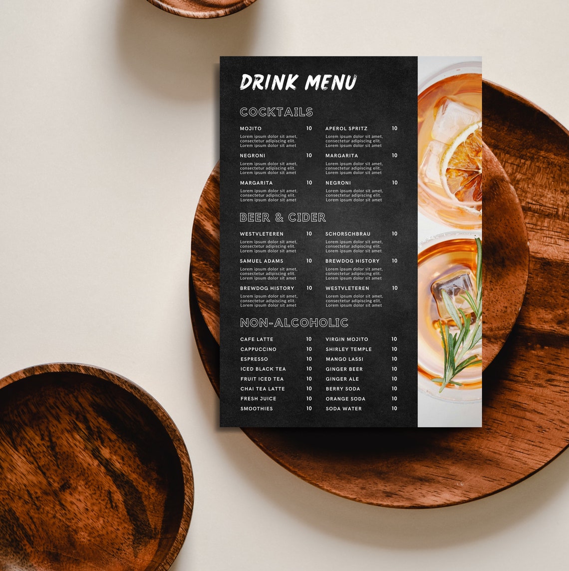 Modern Restaurant Menu Board Template Bundle, Editable Menu Template ...