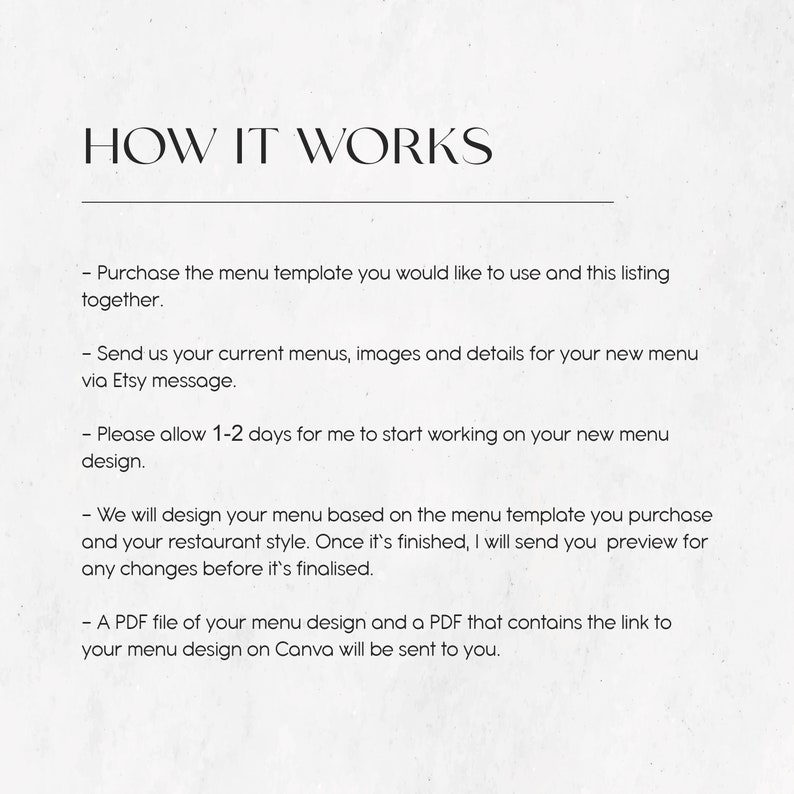 Custom Menu Design - Etsy