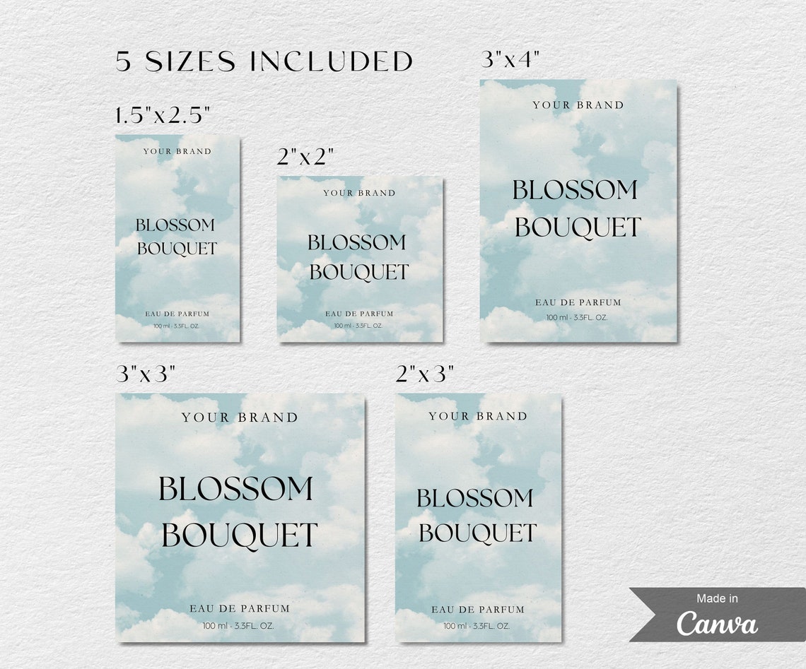 Perfume Bottle Label Template, Editable Perfume Label Template ...