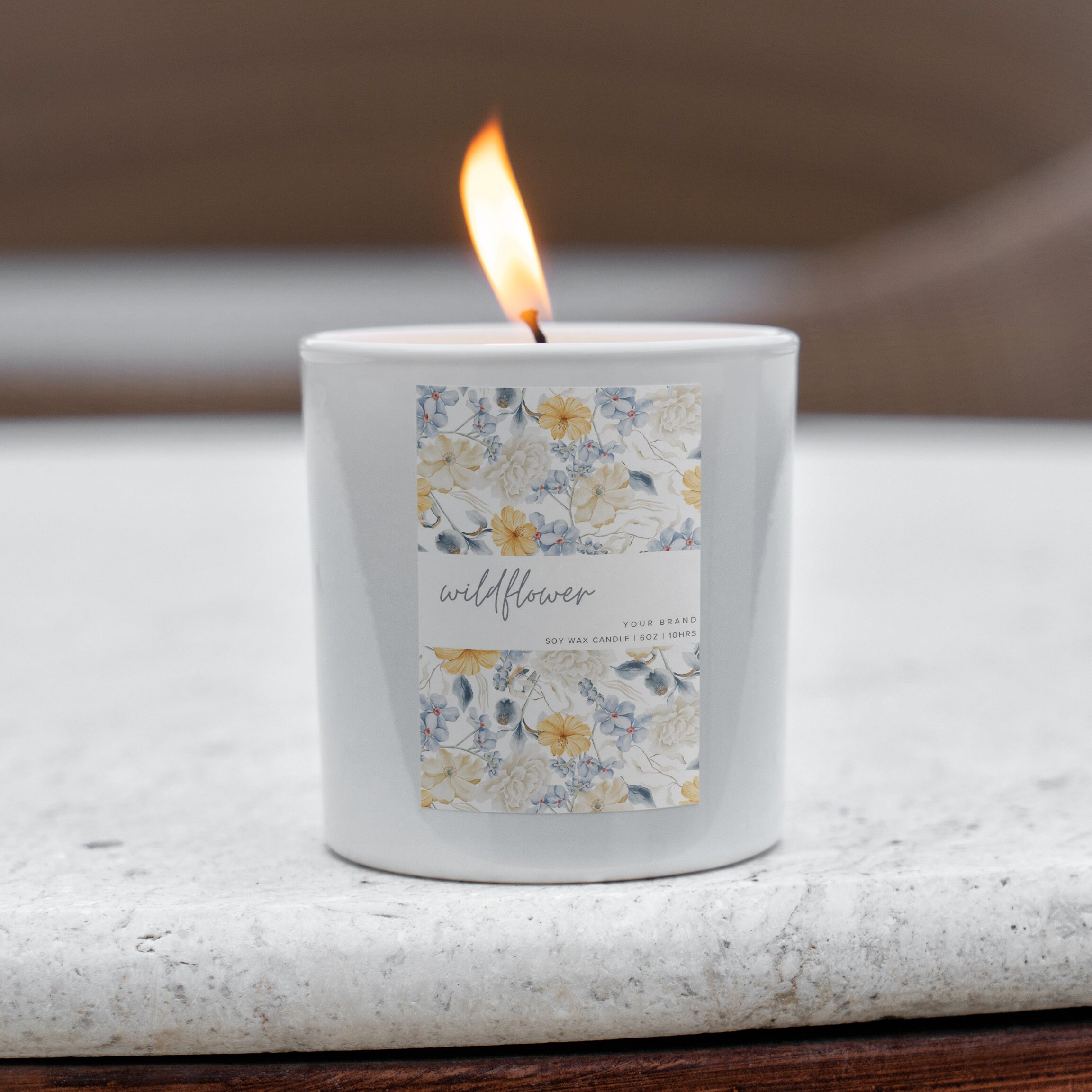 Modern Candle Label Template, Floral Candle Label, Custom Product Label ...