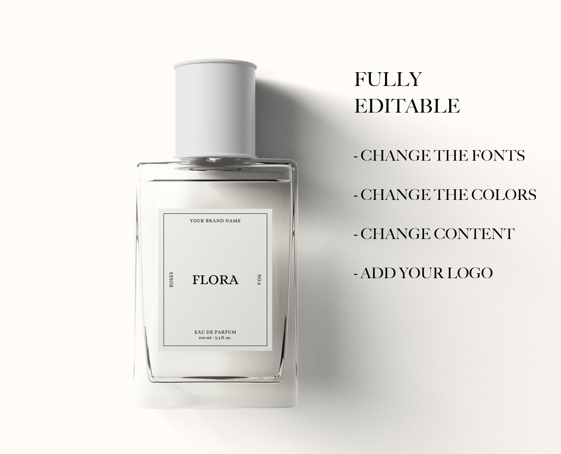 Perfume Bottle Label Template, Editable Perfume Label Template, Minimal ...