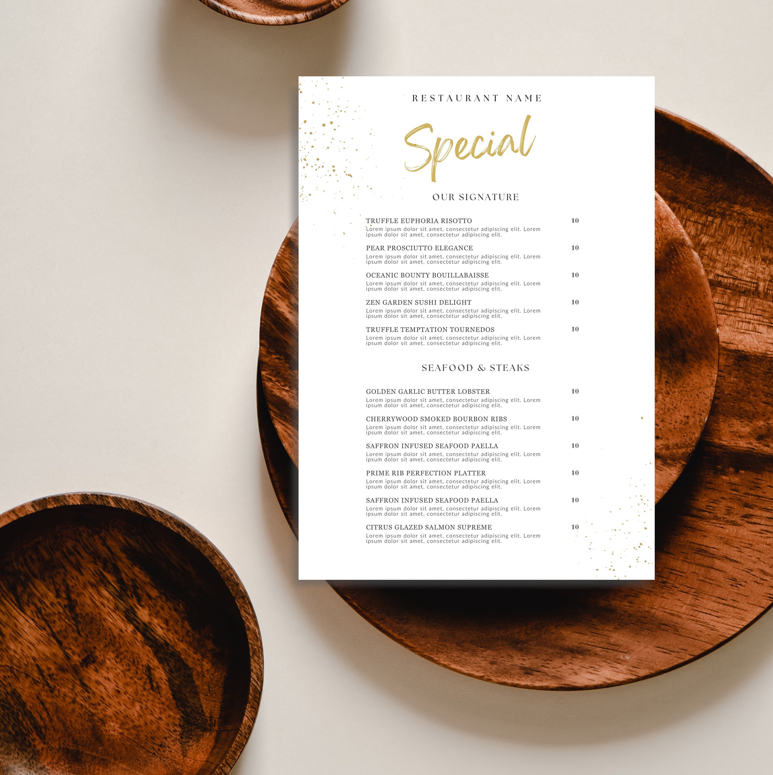 Modern Restaurant Menu Template Bundle, Editable Menu Template ...