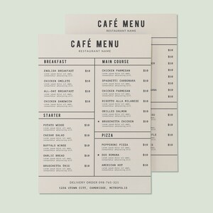 Cafe Menu Template Bundle, Minimalist Cafe Menu Template, Coffee Menu ...