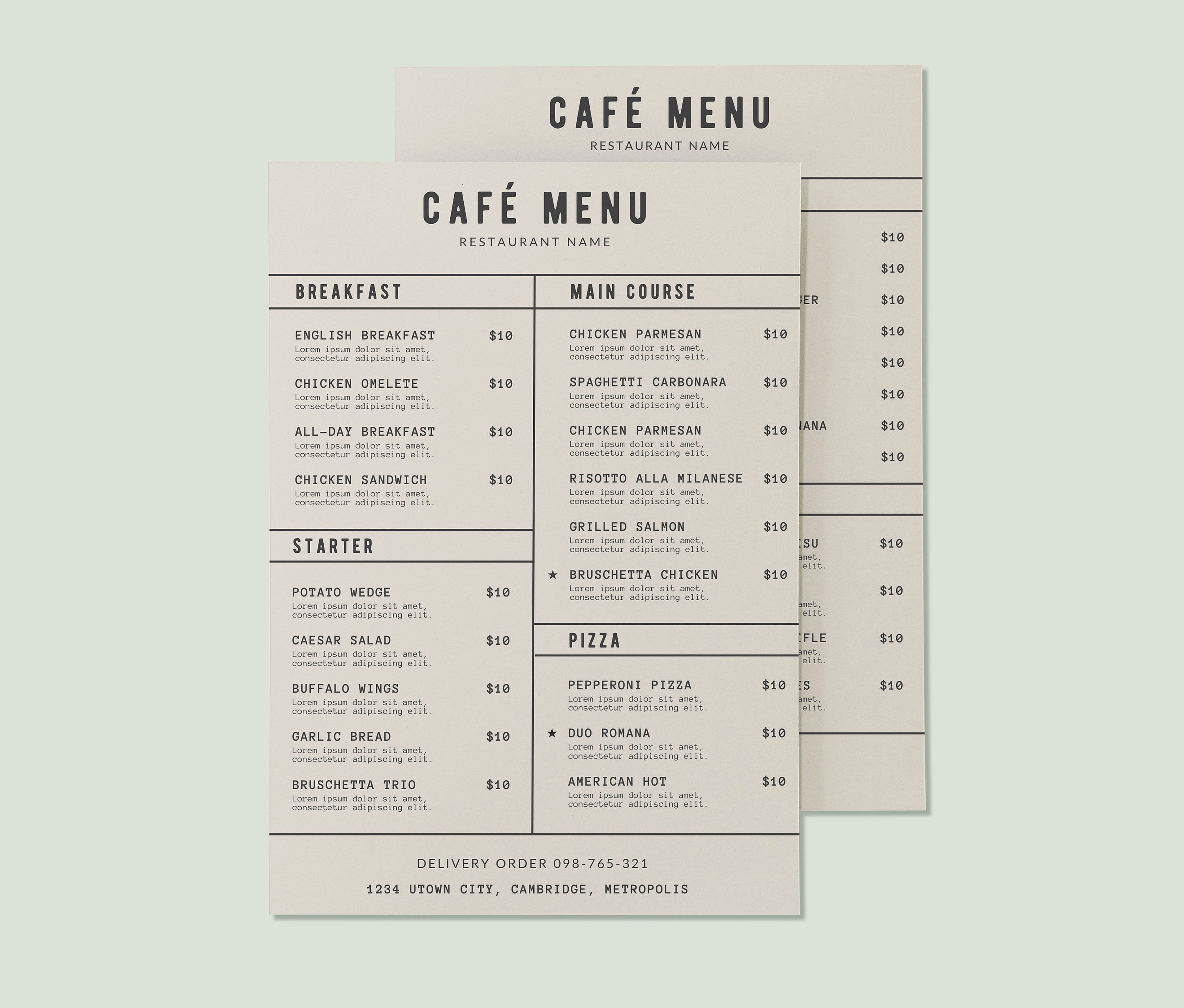 Cafe Menu Template Bundle, Minimalist Cafe Menu Template, Coffee Menu ...
