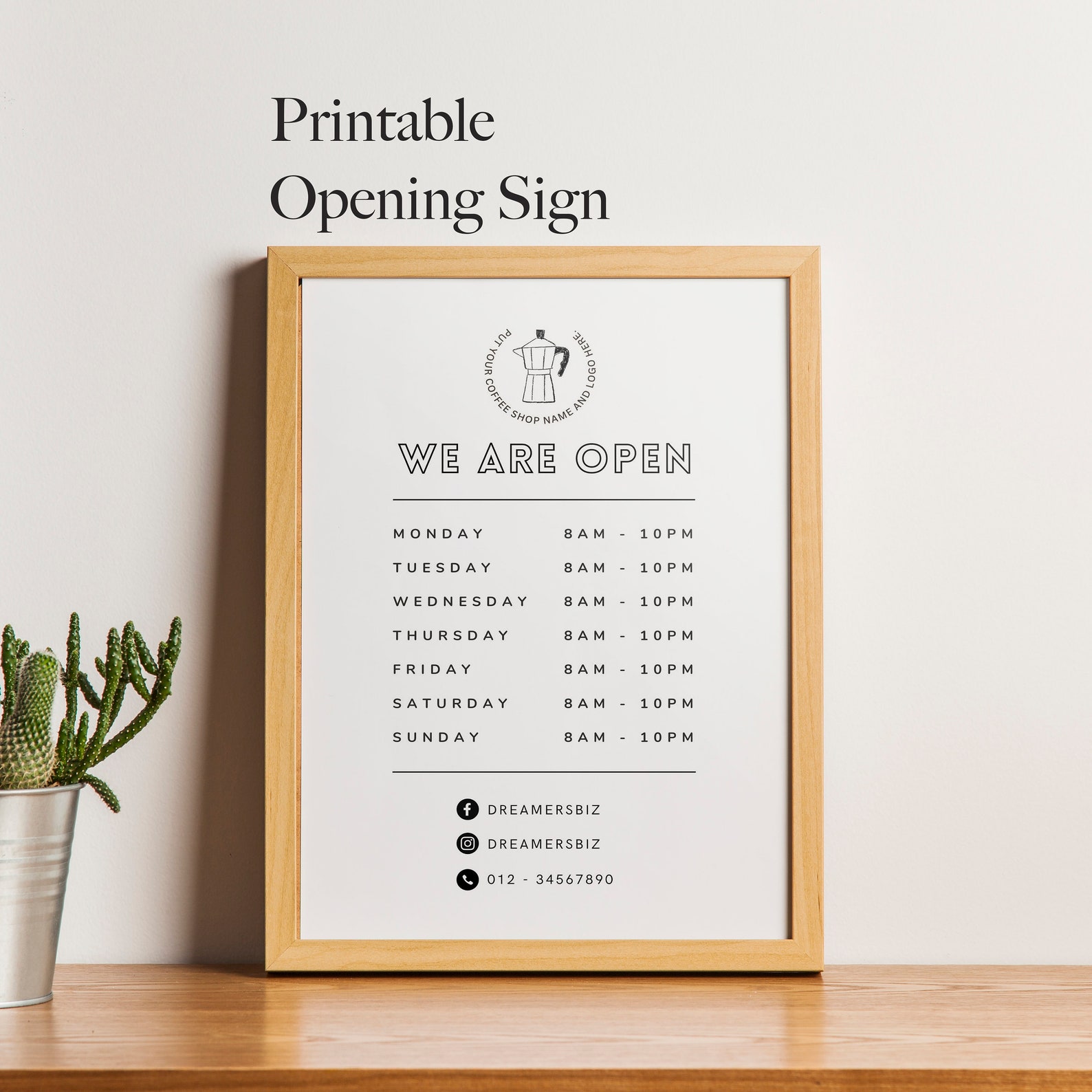Minimal Cafe Menu Board Template Bundle, Editable Cafe Menu Template ...