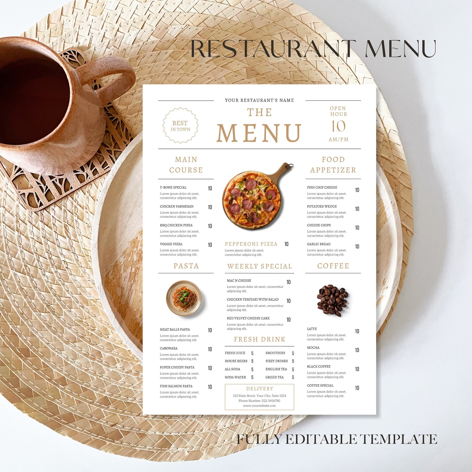 Minimal Restaurant Menu Bundle | Restaurant Menu Template | Editable ...