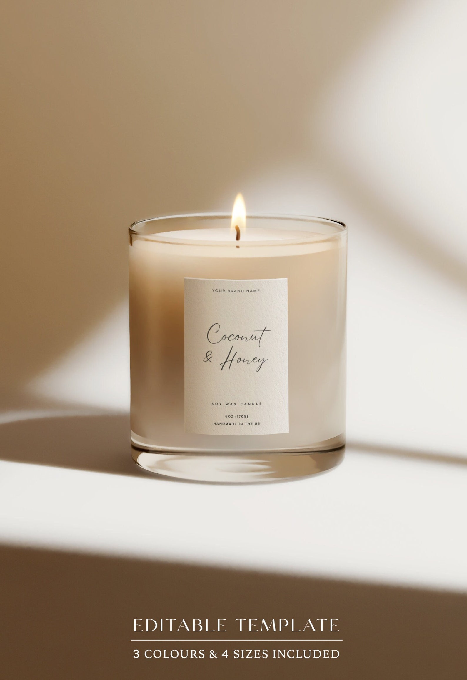 Minimal Candle Label Template, Editable Candle Label, Custom Product ...