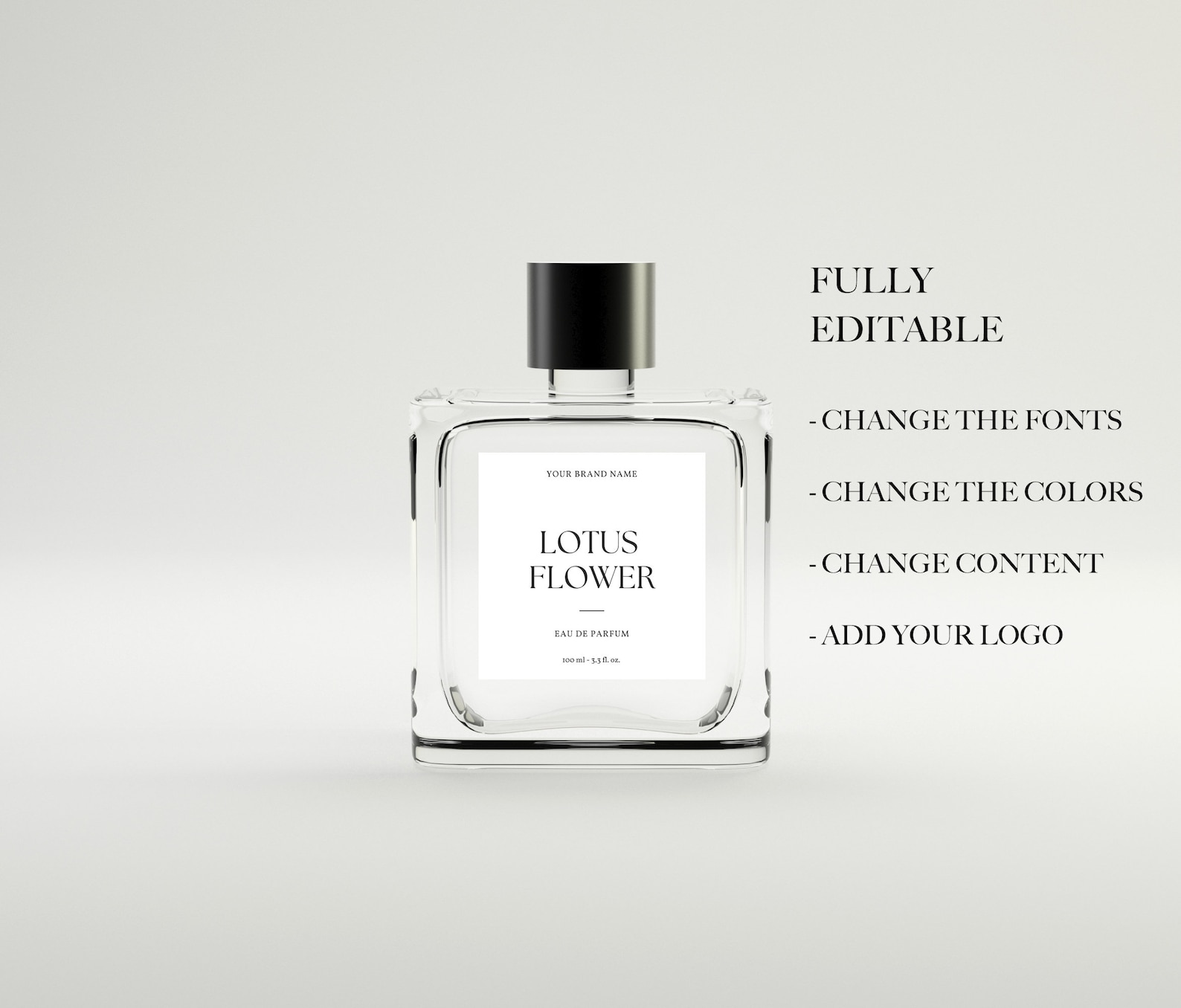 Perfume Bottle Label Template, Editable Perfume Label Template, Minimal ...