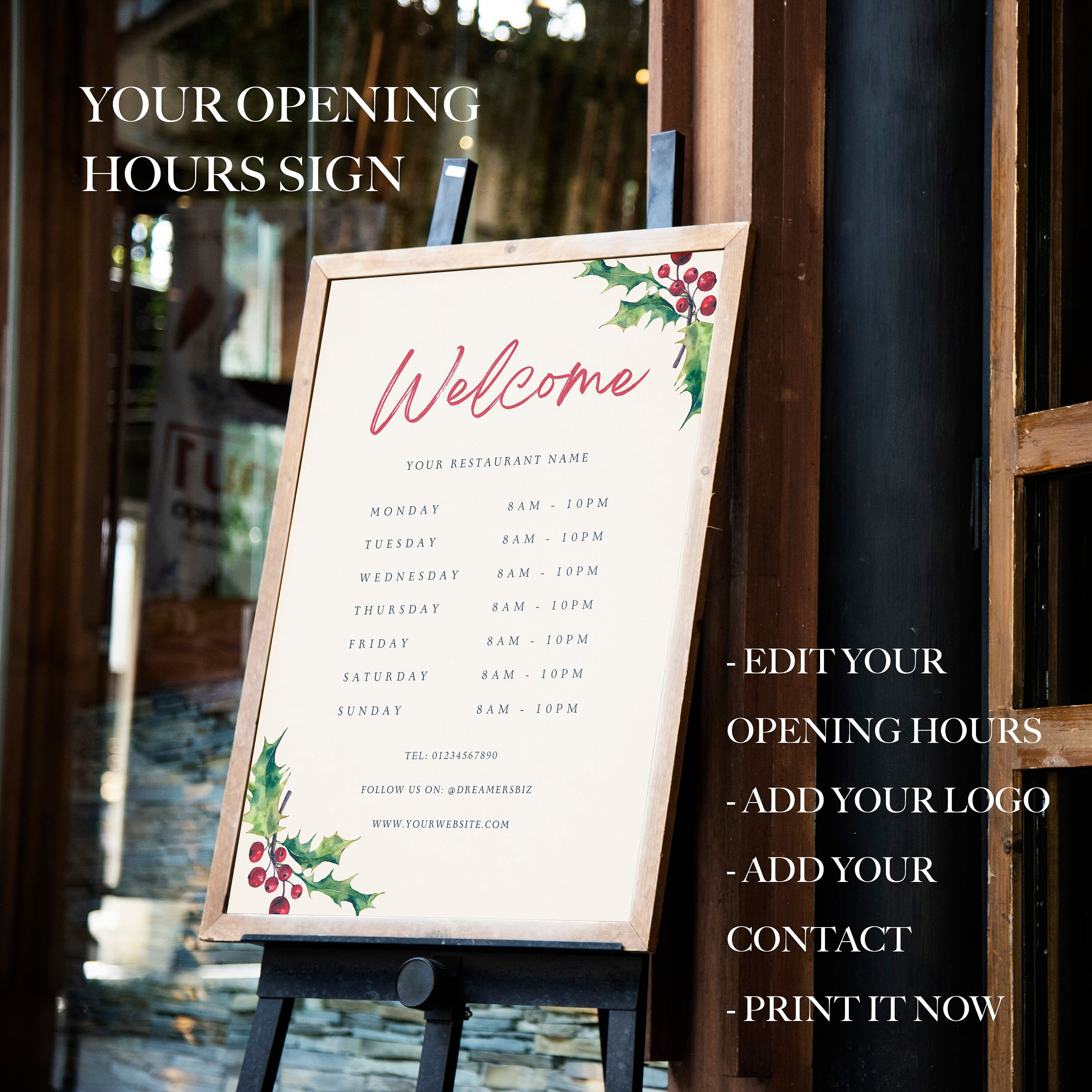 Christmas Restaurant Menu Template Bundle, Landscape Restaurant Menu ...