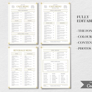 Modern Restaurant Menu Template Bundle, Editable Menu Template ...
