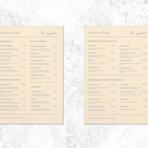 Minimal Restaurant Menu Bundle Restaurant Menu Template Editable Menu ...