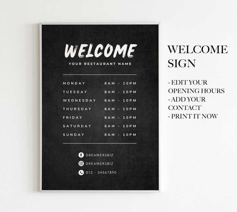 Modern Restaurant Menu Board Template Bundle, Editable Menu Template ...