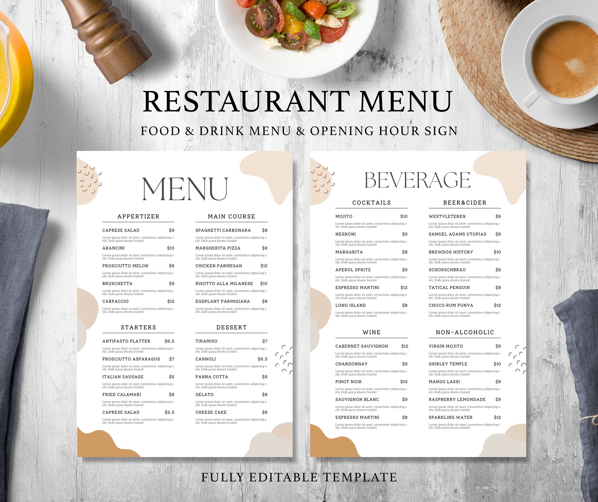 Downloadable Menus Restaurants