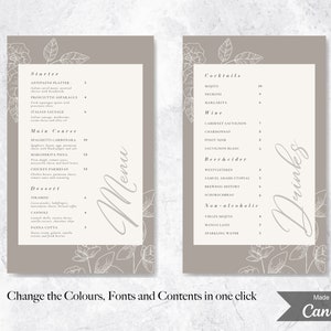 Elegant Restaurant Menu Template Bundle, Minimalist Menu Editable ...