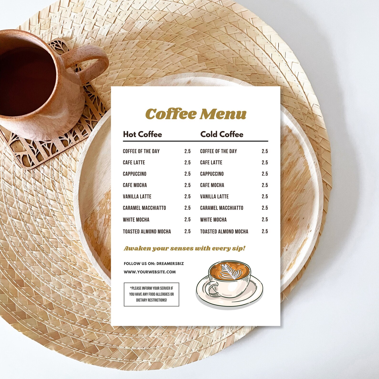 Coffee Menu Sign Template Bundle, Cafe Coffee Menu, Simple Coffee Menu ...