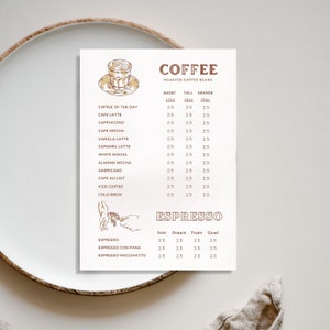 Minimal Cafe Menu Board Template Bundle, Editable Cafe Menu Template ...