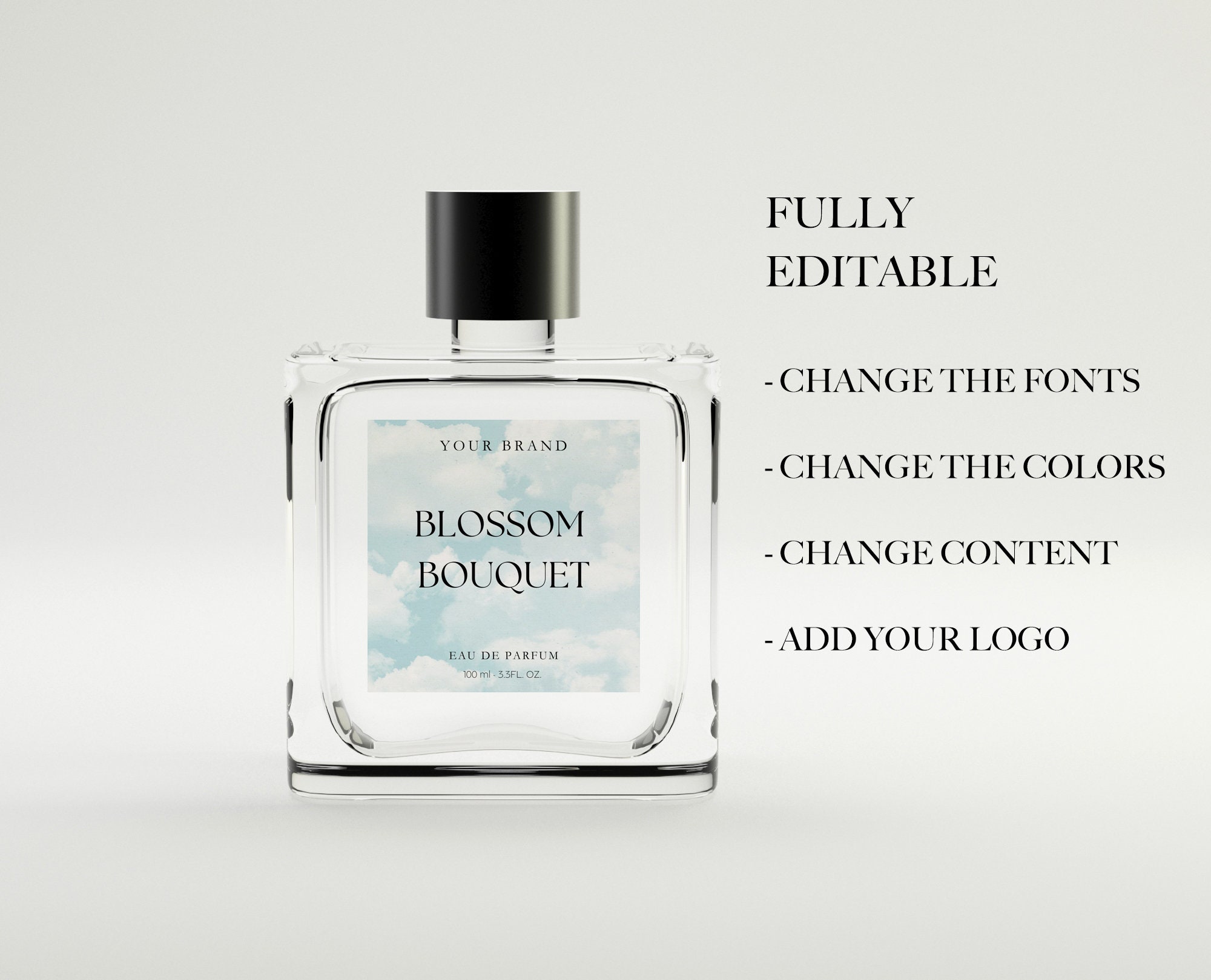 Perfume Bottle Label Template, Editable Perfume Label Template ...
